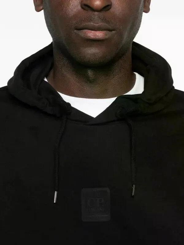 C.P. COMPANY Logo Patch Hoodie - Black