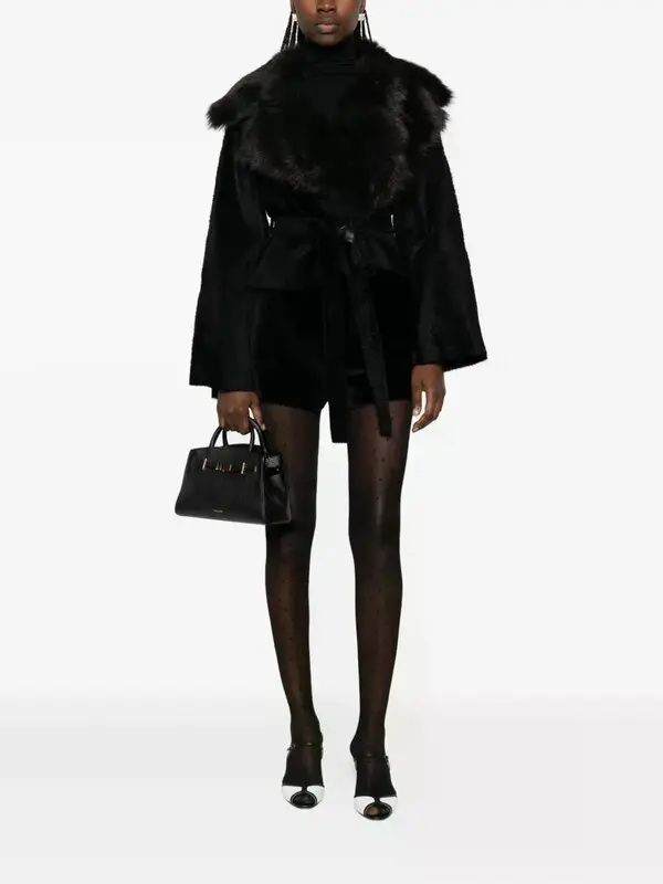 Nour Hammour Renata Shearling Jacket - Black