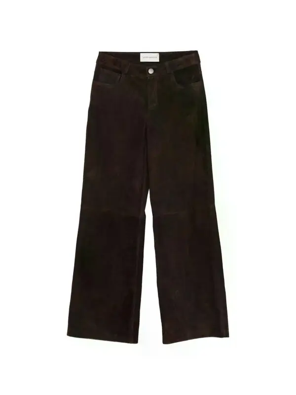 Nour Hammour Milo Suede Trousers - Brown