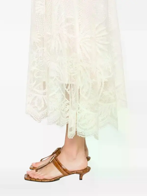 Fabiana Filippi Lace Floral Embroidered Skirt