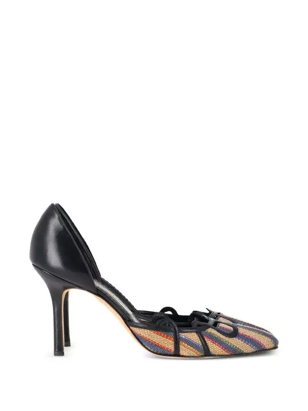 Manolo Blahnik Pointed-toe Raffia Pumps