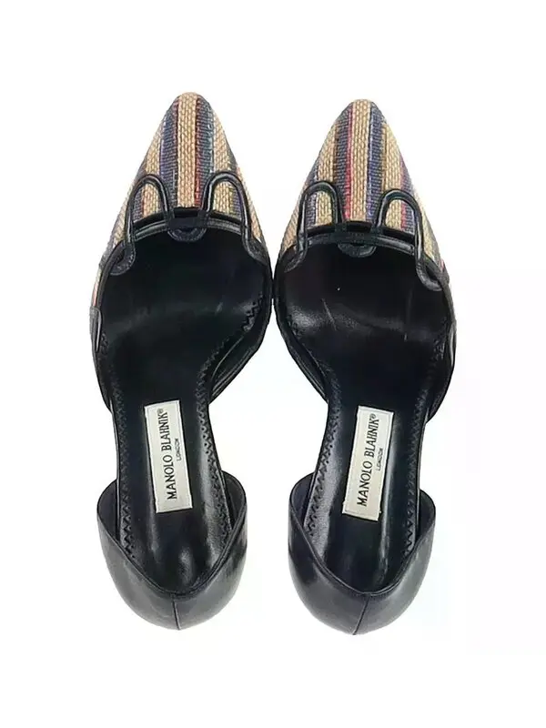 Manolo Blahnik Pointed-toe Raffia Pumps