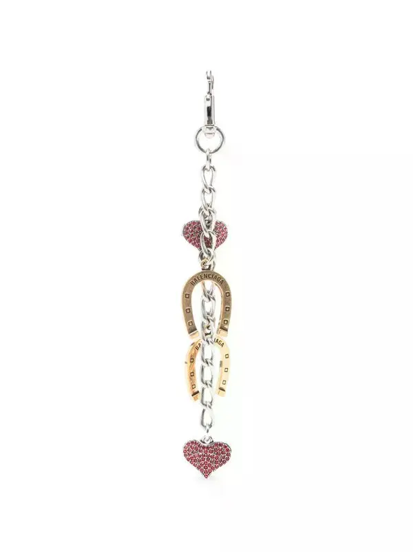 Balenciaga Horseshoe Heart Keyring - Silver