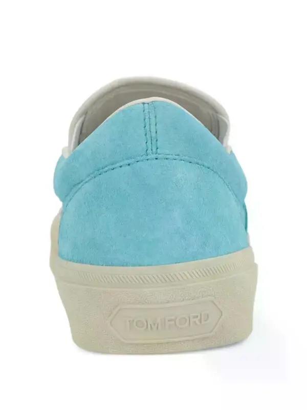 TOM FORD Slip-on Leather Sneakers - Blue