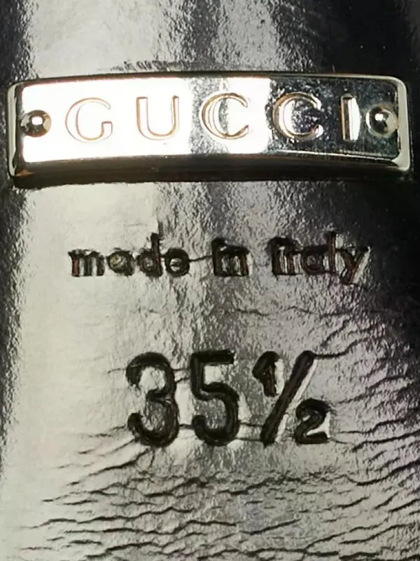 Gucci Patent Leather Stiletto Ankle Strap Sandals