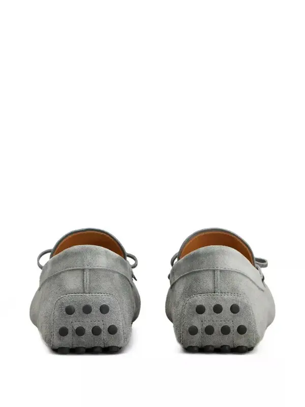 TOD'S Suede Slip-on Boat Shoes With Bow Detailing - Grey