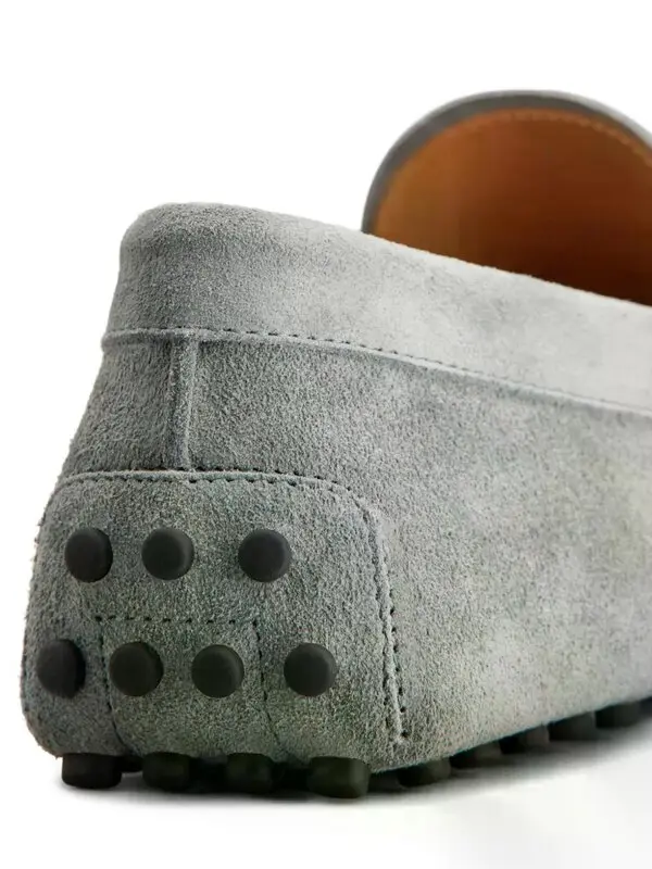 TOD'S Suede Slip-on Boat Shoes With Bow Detailing - Grey