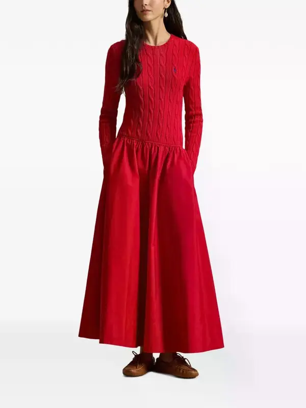 Polo Ralph Lauren Cable-knit Maxi Dress - Red