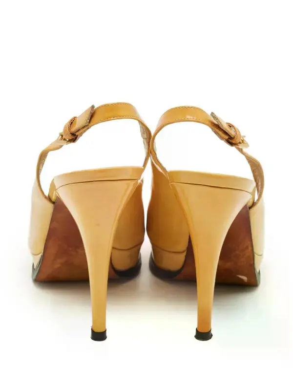 STUART WEITZMAN Patent Leather Peep-toe Slingback Platform Stiletto Sandals