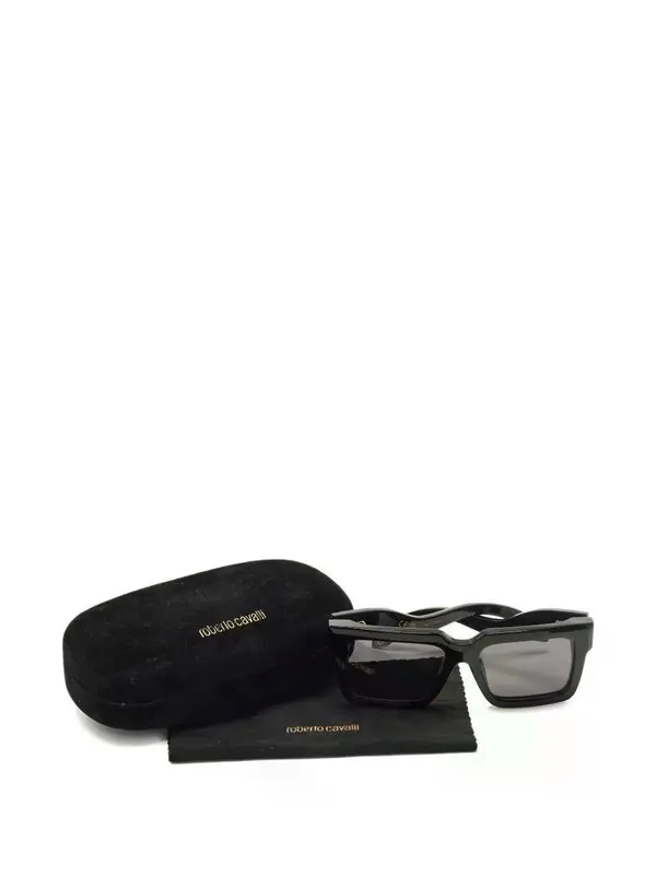 Roberto Cavalli Square Frame Sunglasses With Snake Accents