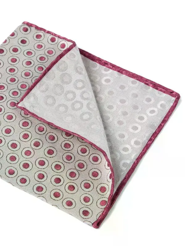 Brunello Cucinelli Polka Dot Silk Pocket Square Scarf - Neutrals