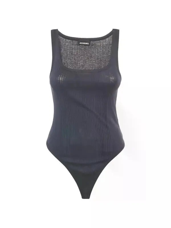 Jacquemus Ribbed Square-neck Top - Blue