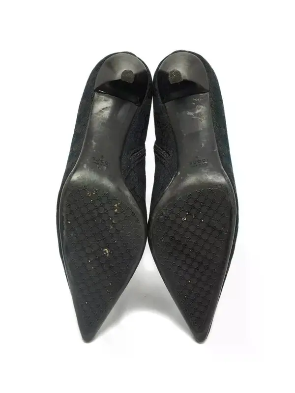 Gucci Canvas Pointed Toe Ankle Boots