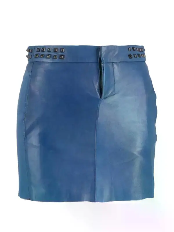 Maje Leather Studded Mini Pencil Skirt
