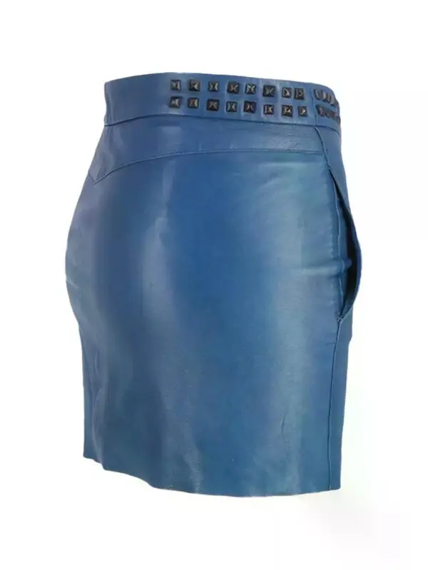 Maje Leather Studded Mini Pencil Skirt