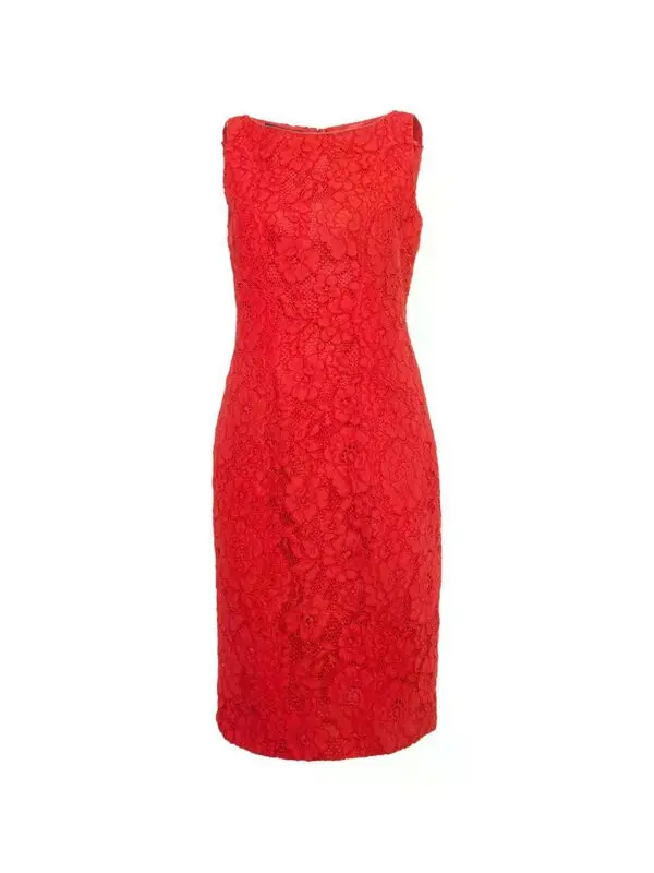 Carolina Herrera Lace Shift Dress - Red