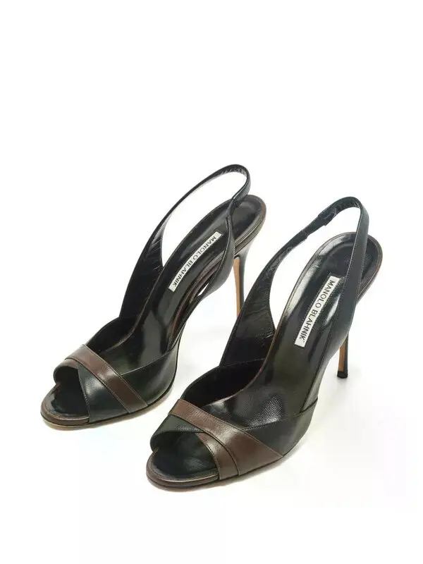 Manolo Blahnik Leather Slingback Pumps