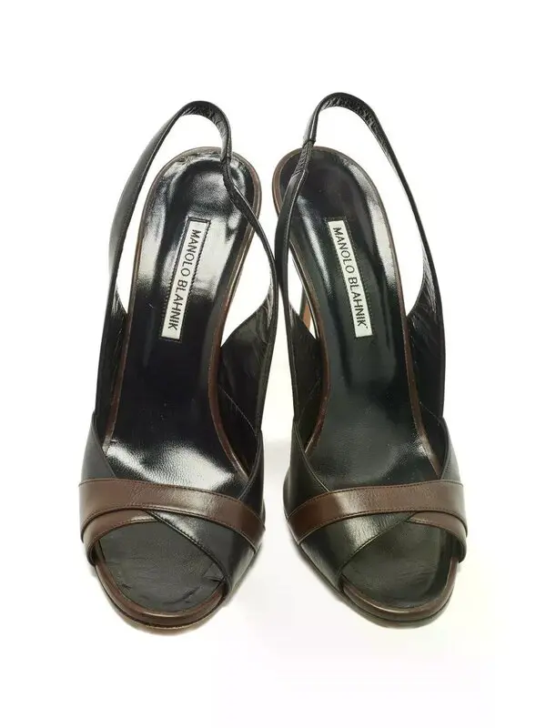 Manolo Blahnik Leather Slingback Pumps