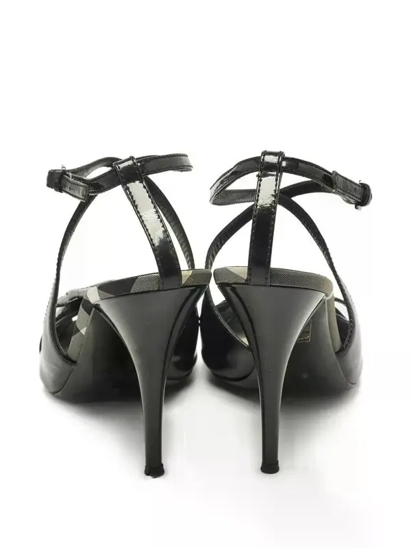 Burberry Patent Leather Buckle Stiletto Sandals