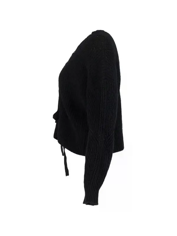 ISABEL MARANT VINTAGE Ribbed Lace-up Crew Neck Sweater