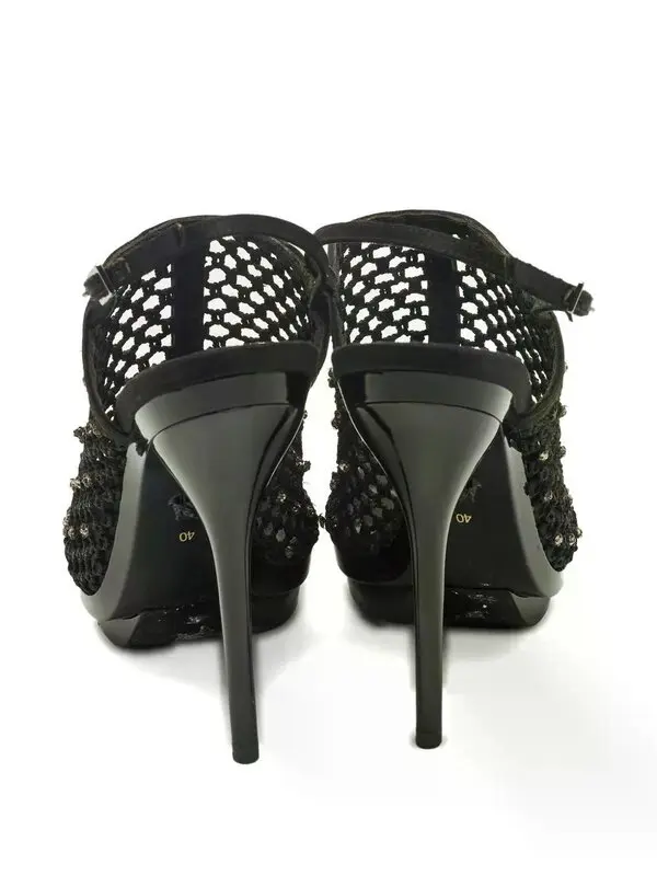 Versace Embellished Open-toe Slingback Stilettos