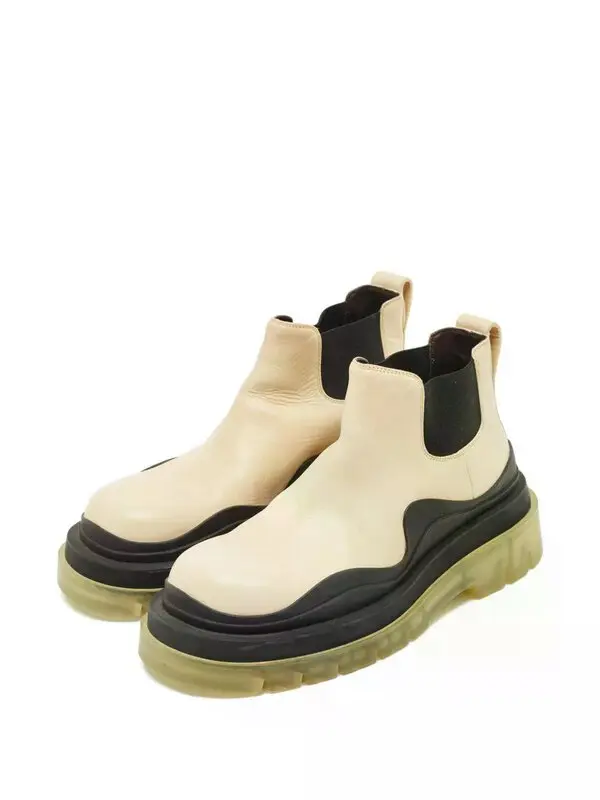 Bottega Veneta Beige Leather Panel Chelsea Boots - Neutrals