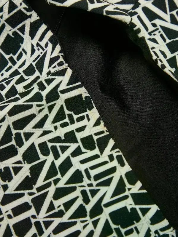 LANVIN Logo Print Sleeveless Asymmetric Dress