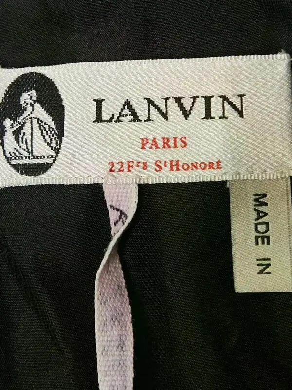 LANVIN Logo Print Sleeveless Asymmetric Dress