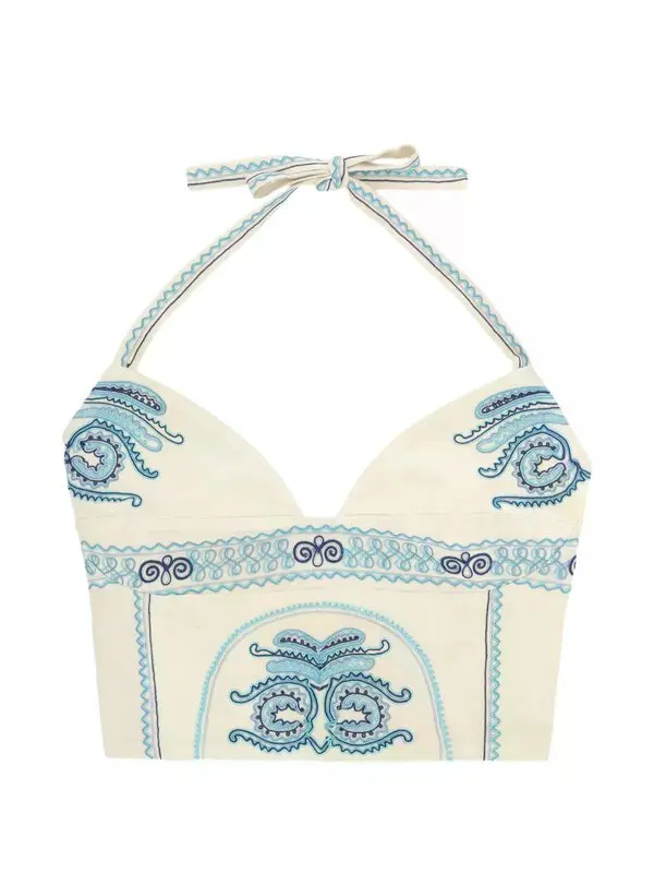 FORTELA Aura Embroidered Halter Top