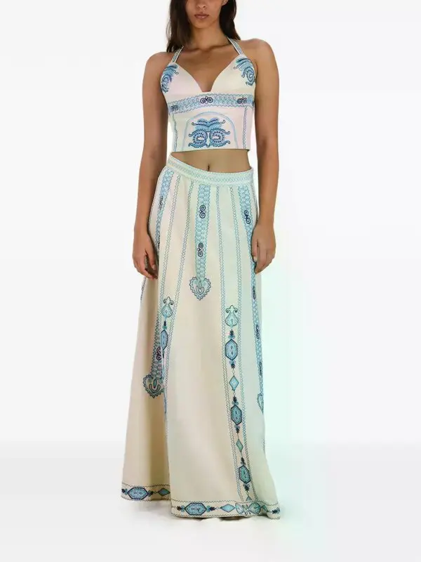 FORTELA Aura Embroidered Halter Top