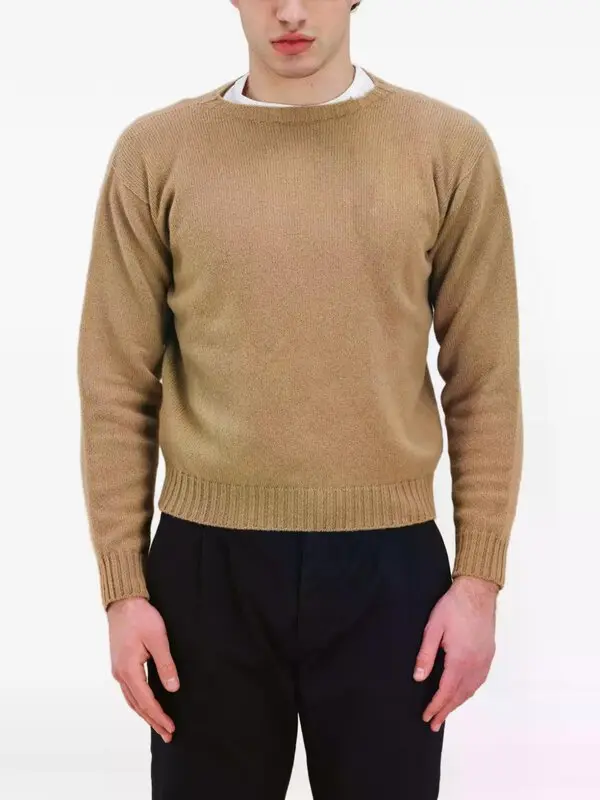 FORTELA Crew-neck Wool Sweater - Neutrals