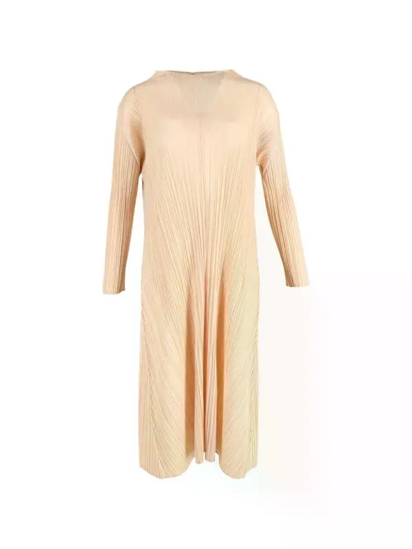 Issey Miyake Pleated Long Sleeve Midi Dress