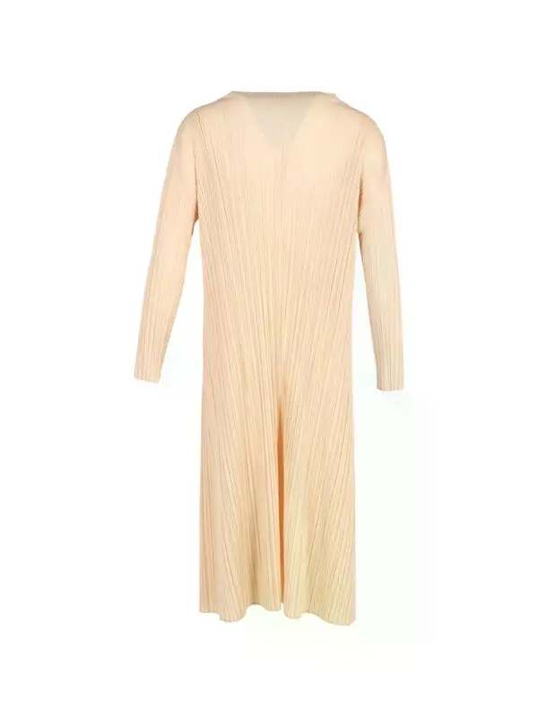 Issey Miyake Pleated Long Sleeve Midi Dress