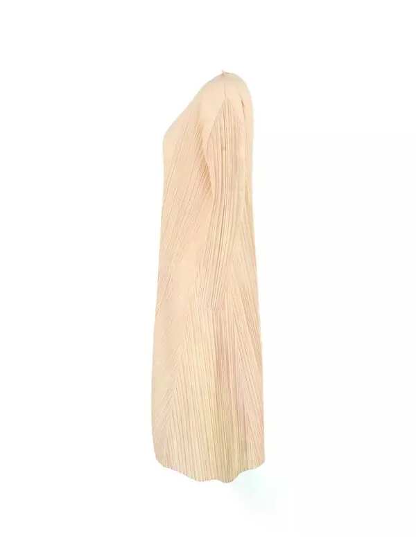 Issey Miyake Pleated Long Sleeve Midi Dress
