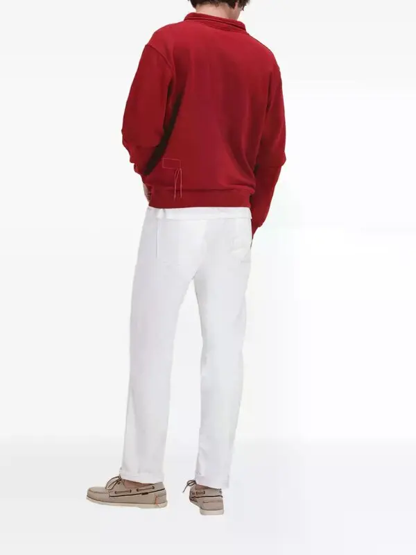 FORTELA Yale Zip-up Sweatshirt With Chest Pocket - Red