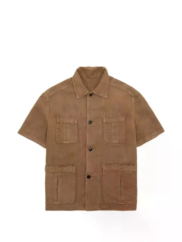 FORTELA Bohem Pocket Short-sleeve Shirt - Brown