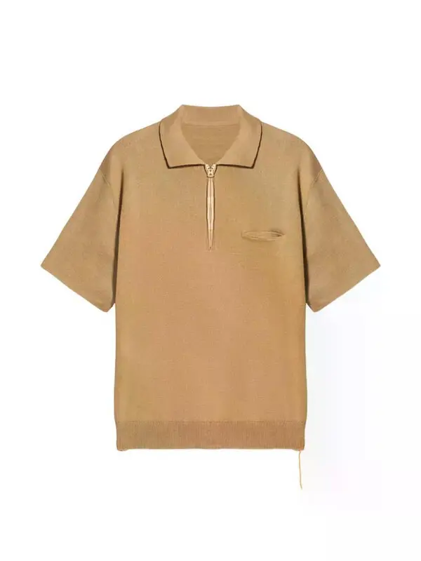 FORTELA Laight Zip Front-pocket Polo Shirt - Neutrals
