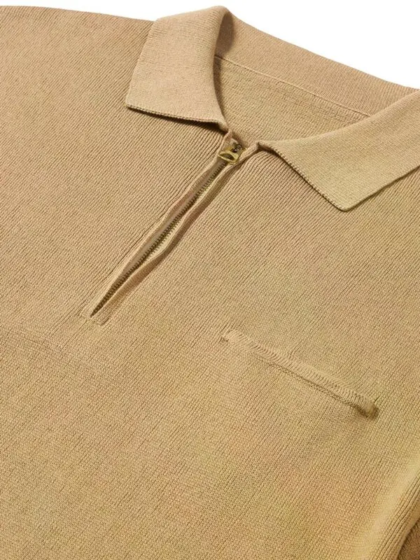 FORTELA Laight Zip Front-pocket Polo Shirt - Neutrals