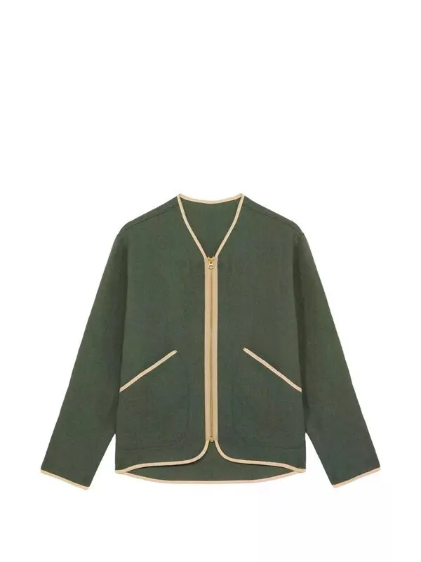 FORTELA Zip-fastening Jacket With Contrast Trim - Green