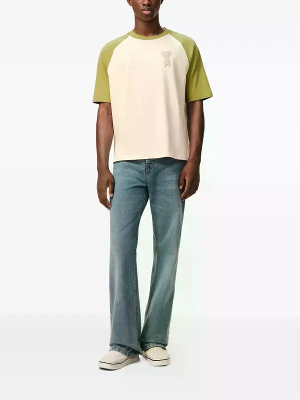 AMI Paris De Coeur Crochet Patch T-shirt - Neutrals