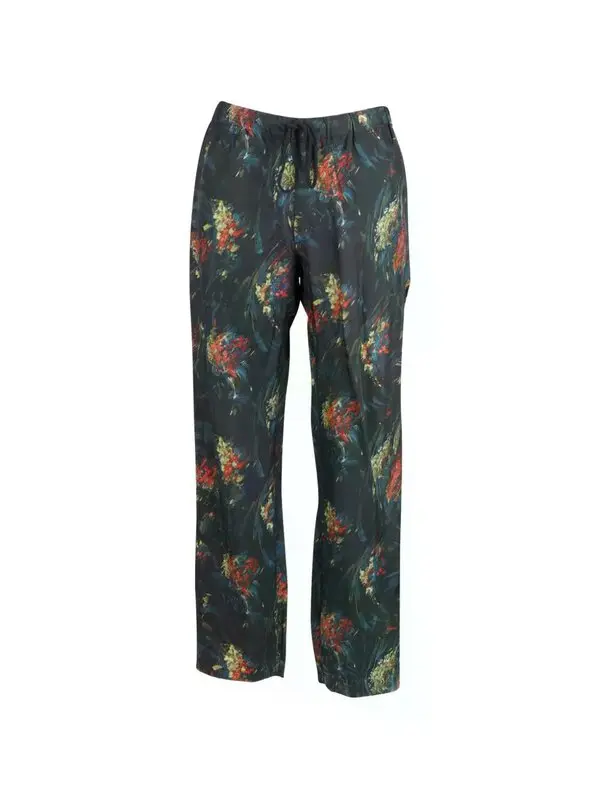 Dries Van Noten Floral Print Drawstring Trousers
