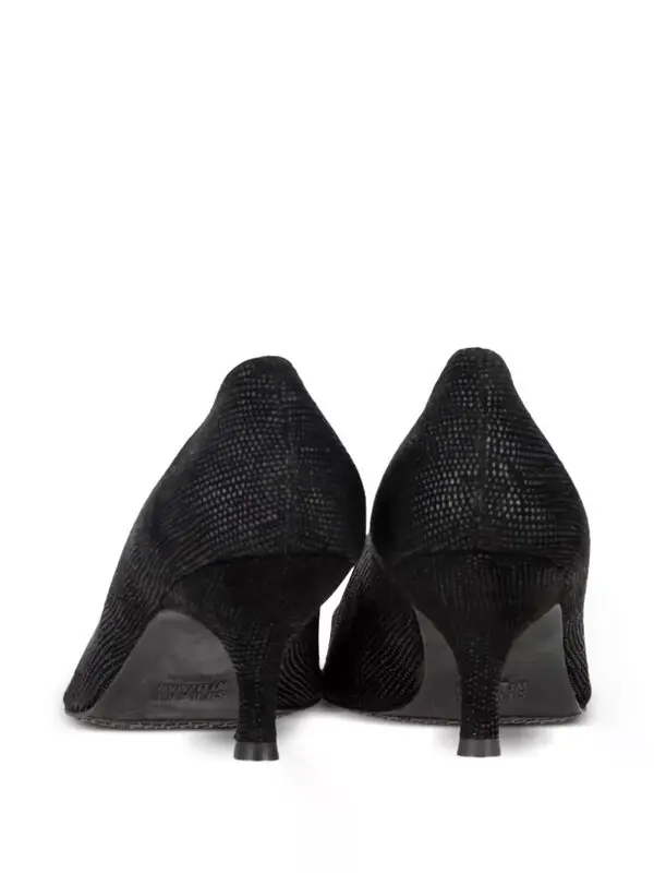 RUSSELL & BROMLEY Textured Leather Pointed Toe Kitten Heel Pumps