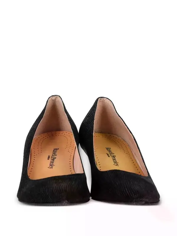 RUSSELL & BROMLEY Textured Leather Pointed Toe Kitten Heel Pumps