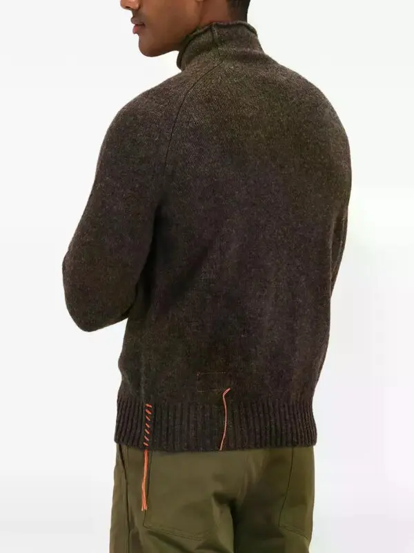 FORTELA Roll Neck Stitch Sweater - Brown