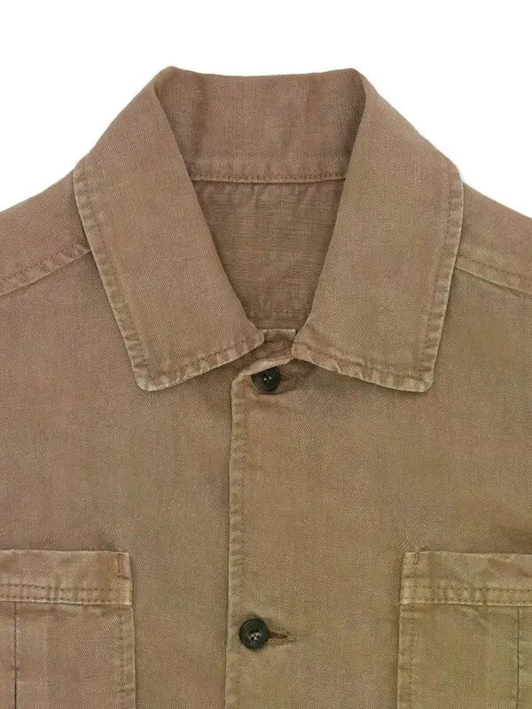 FORTELA Bohemian Pocket Short-sleeve Shirt - Brown