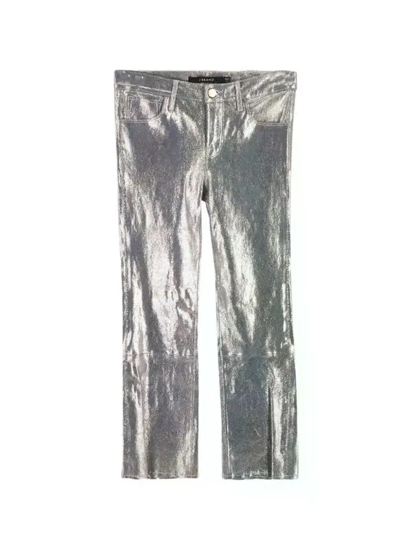 J Brand Metallic Leather Trousers