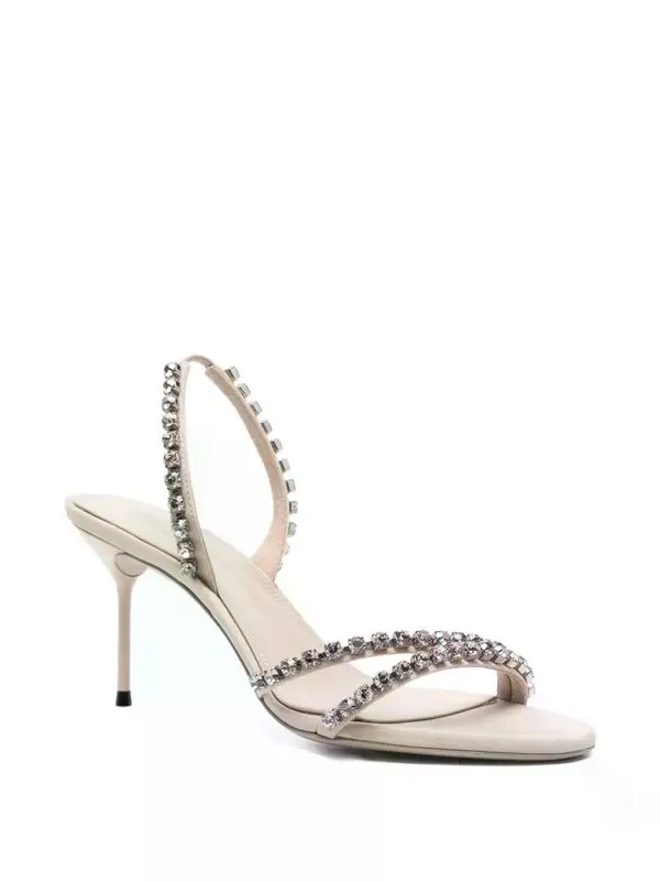 Paris Texas Lidia Crystal-embellished Stiletto Sandals - Neutrals