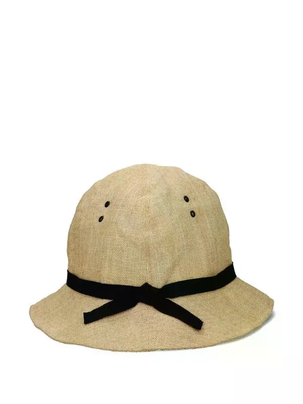 FORTELA Saint-tropez Ribbon Cloche Hat - Neutrals