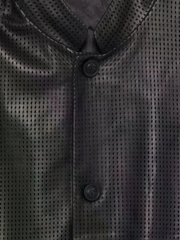 Giorgio Armani Perforated Leather Jacket - Black