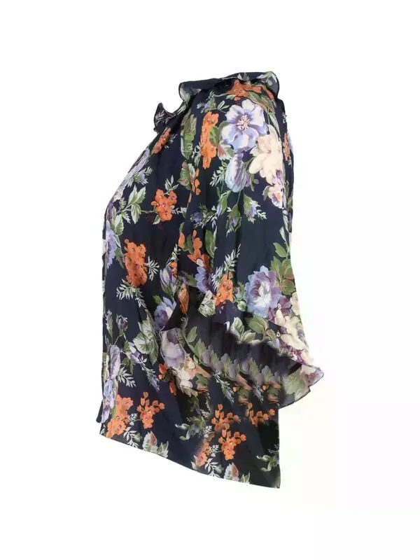 Vilshenko Floral Print Silk Blouse